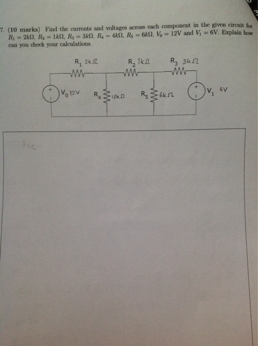Find the currents and voltages across each component | Chegg.com