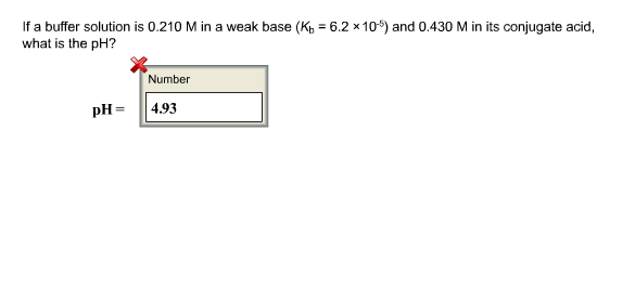 Solved f a buffer solution is 0.210 M in a weak base (Kb 6.2 | Chegg.com