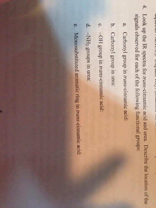 Solved Look up the IR spectra for trans-cinnamic acid and | Chegg.com