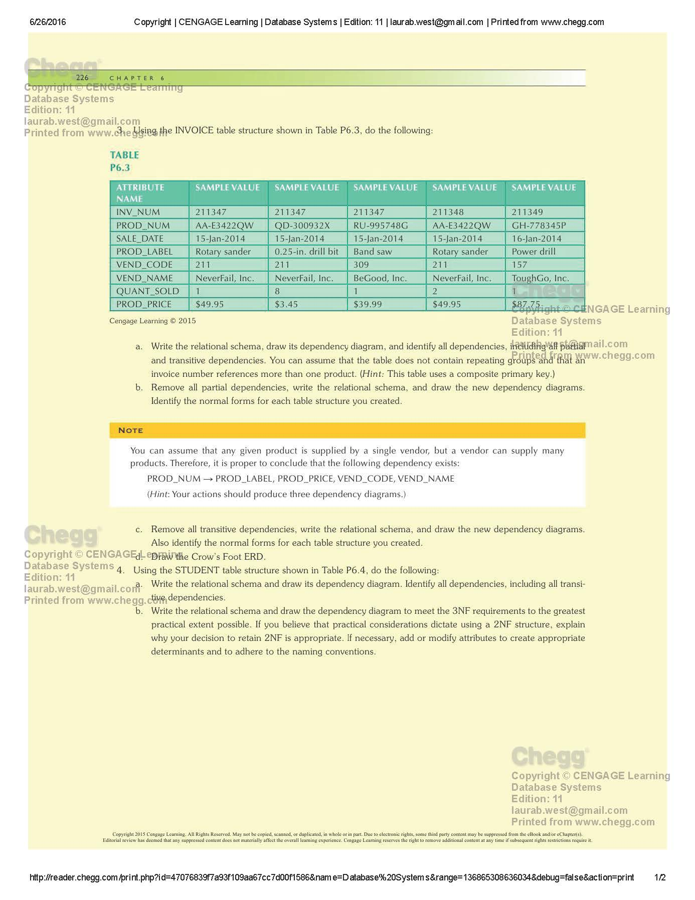 Solved Write The Relational Schema Draw Its Dependency
