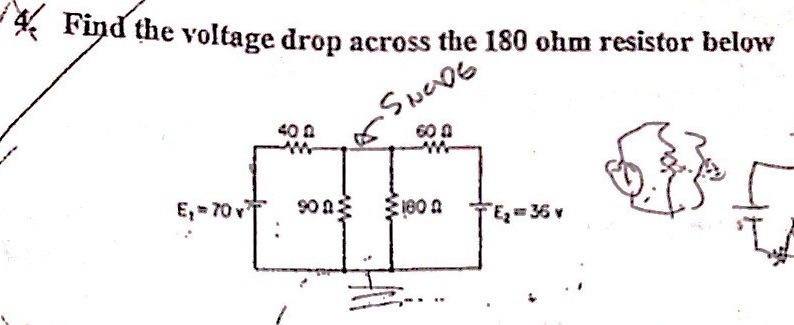 Solved Find the voltage drop across the 180 ohm resistor | Chegg.com