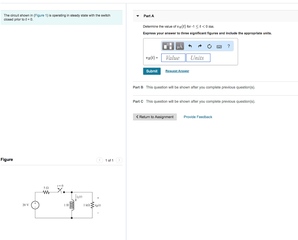 Solved The circuit shown in (Figure 1) is operating in | Chegg.com