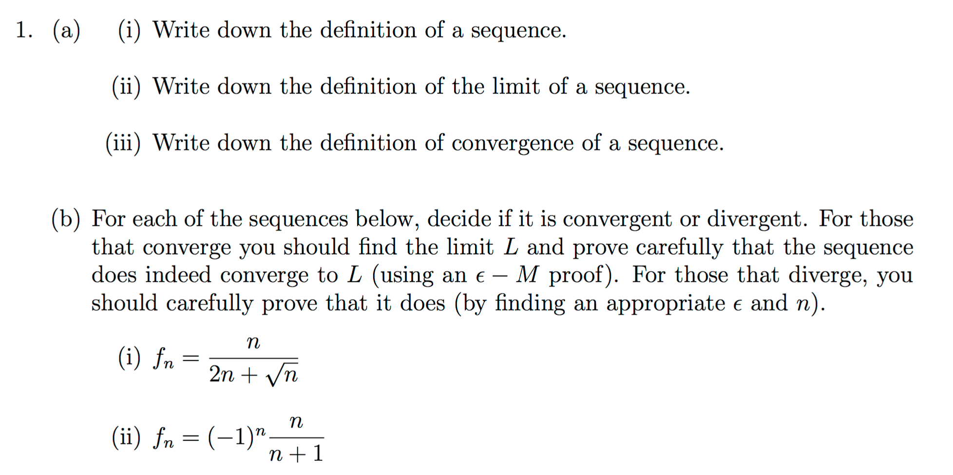 Solved Write down the definition of a sequence. Write down | Chegg.com