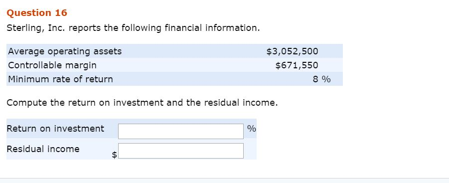 Solved Sterling, Inc. reports the following financial | Chegg.com