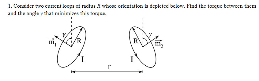 Solved 1. Consider two current loops of radius R whose | Chegg.com