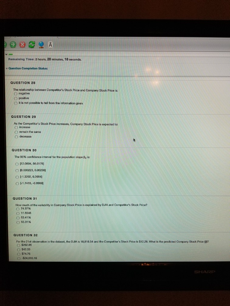 Solved Remaining Time: 2 hours, 27 minutes, 55 seconds | Chegg.com