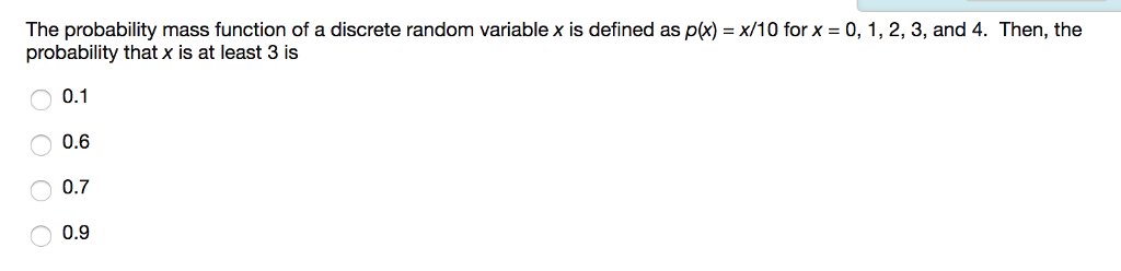 Solved The probability mass function of a discrete random | Chegg.com