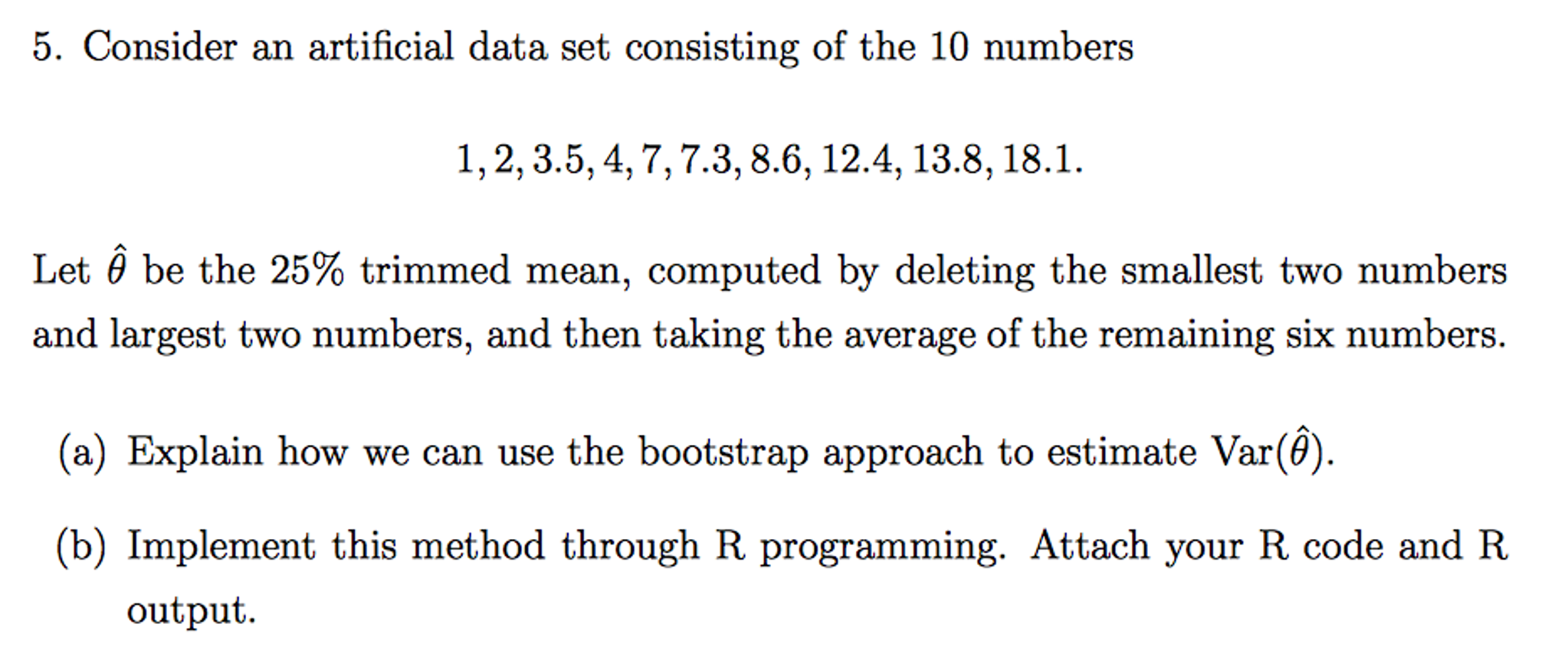 Consider an artificial data set consisting of the 10 | Chegg.com