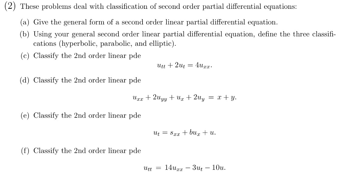 Solved These Problems Deal With Classification Of Second