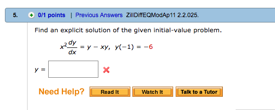 Solved Find an explicit solution of the given initial-value | Chegg.com