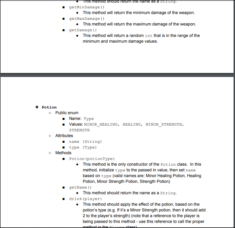 In this assignment, you will refactor the adventure | Chegg.com