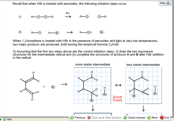 When 1,3-butadiene is treated with HBr in the | Chegg.com