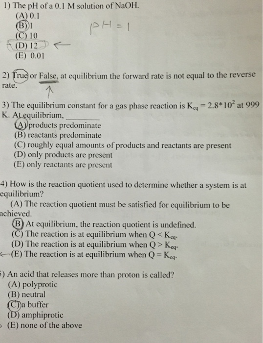 Solved The pH of a 0.1 M solution of NaOH. 0.1 1 10 (D) 12 | Chegg.com