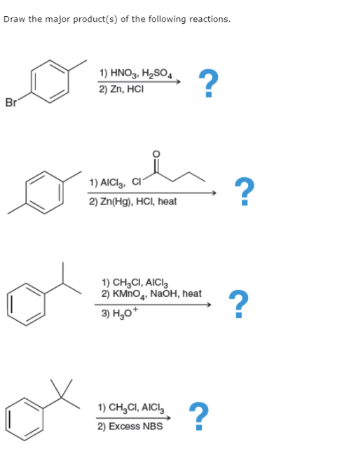 Solved Draw the major product(s) of the following reactions. | Chegg.com