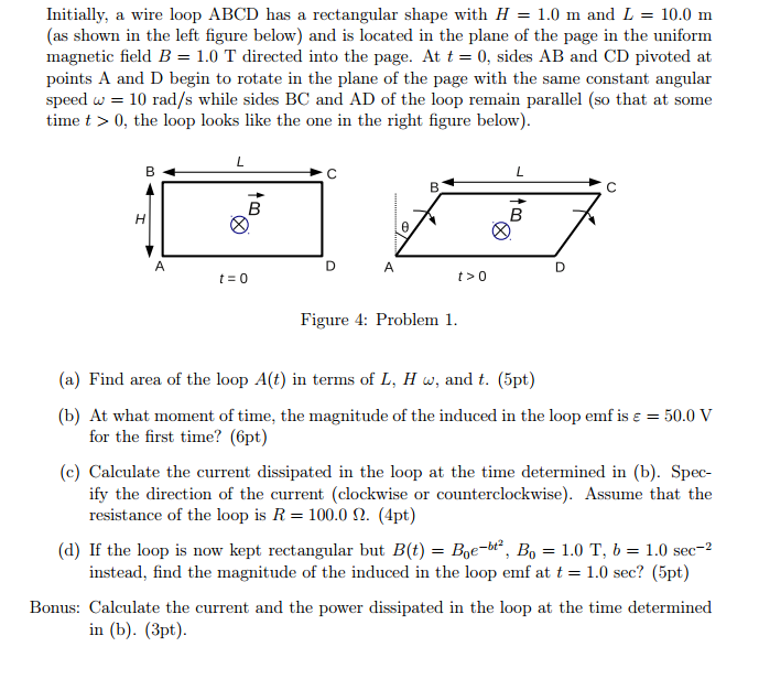 Solved Initially, a wire loop ABCD has a rectangular shape | Chegg.com