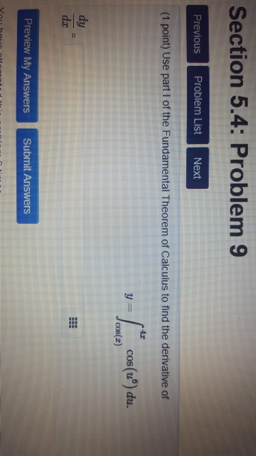 Solved Section 5.4: Problem 9 Previous Problem List Nxt (1 | Chegg.com