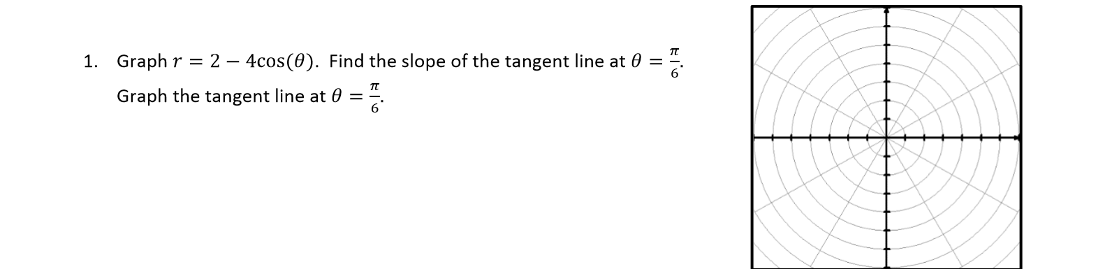 Solved Graph r = 2 - 4cos(theta). Find the slope of the | Chegg.com