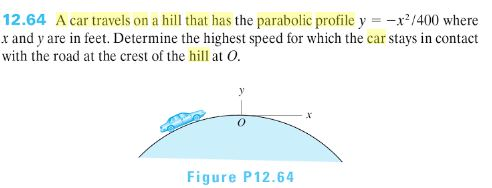 Solved A car travels on a hill that has the parabolic | Chegg.com