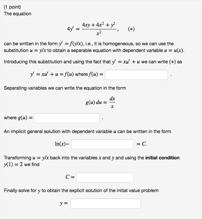 Solved The equation 4y′=4xy+4x2+y2x2, | Chegg.com