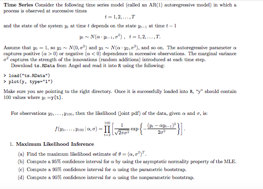 Time Series Consider the following time series model | Chegg.com