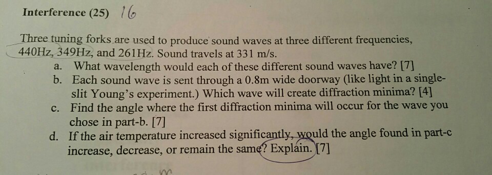 Solved Interference (25) Three tuning forks are used to | Chegg.com