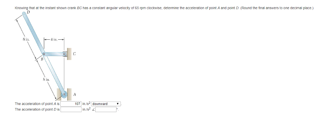 Solved Knowing that at the instant shown crank BC has a | Chegg.com