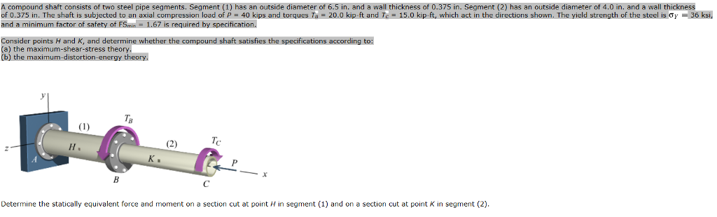 Solved shaft consists of two steel pipe segments. Segment | Chegg.com