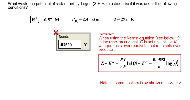 Solved What would the potential of a standard hydrogen | Chegg.com