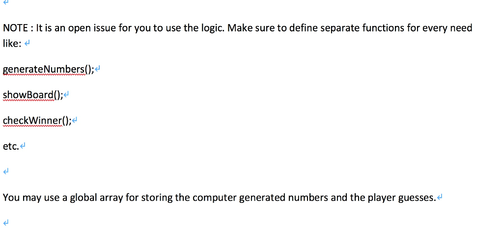 Solved Game Logic Your program will run and generate 25 | Chegg.com