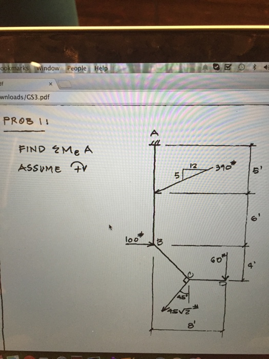 Moment arm of force. | Chegg.com