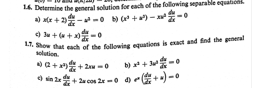 Solved 1 6 Find The General Solution For Each Of The