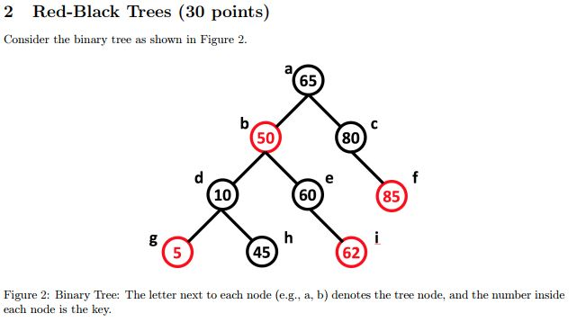 Solved 2 Red-Black Trees (30 points) Consider the binary | Chegg.com