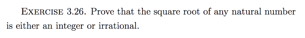 Solved ExerCISE 3.26. Prove that the square root of any | Chegg.com