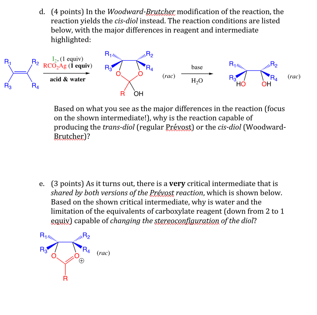 Solved We learned that to create vicinal diols from alkenes, | Chegg.com