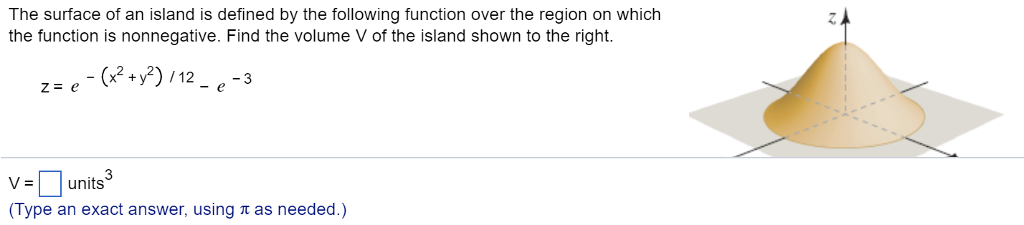Solved The surface of an island is defined by the following | Chegg.com