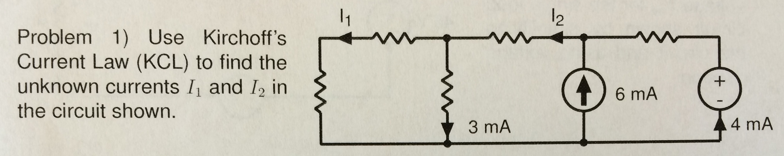 Solved Using KCL, find currents I1 and I2. Please include a | Chegg.com