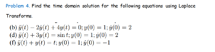 Solved Find the time domain solution for the following | Chegg.com