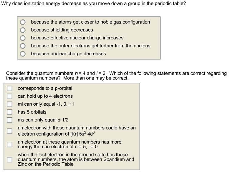 Solved Ionization Energy and Quantum Number ?? Please | Chegg.com