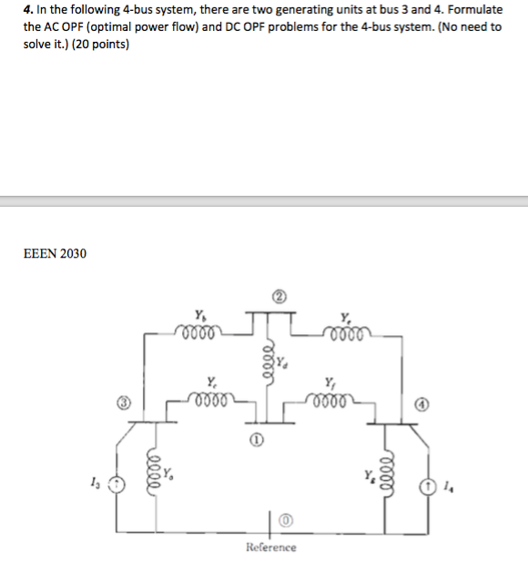 Solved 4. In the following 4-bus system, there are two | Chegg.com