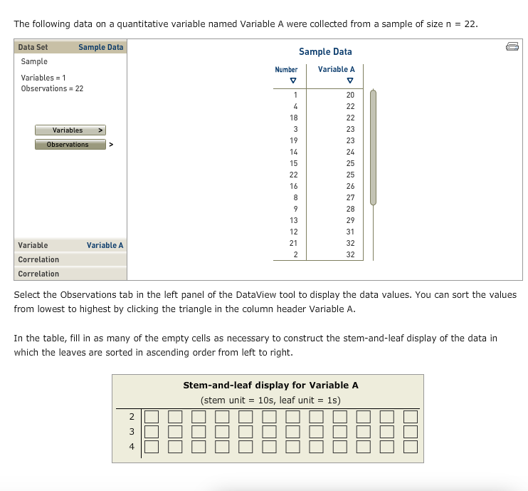 Solved The following data on a quantitative variable named | Chegg.com