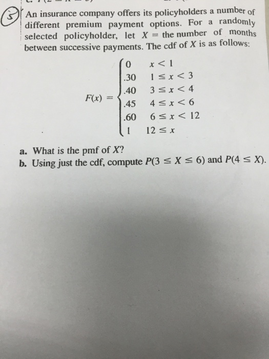 Solved An insurance company offers its policyholders a | Chegg.com