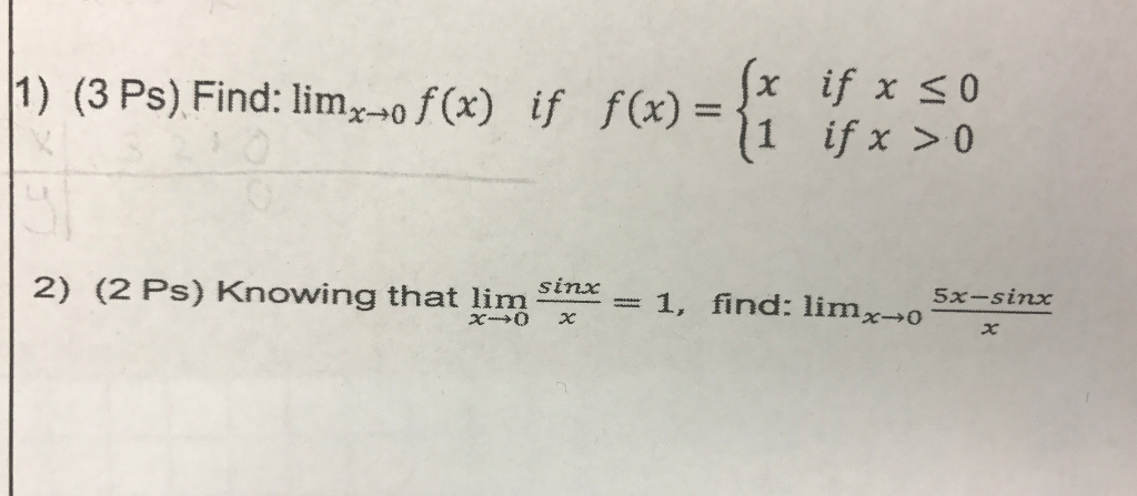 Solved Find: lim_x rightarrow 0 f(x) if f(x) = {x if x | Chegg.com