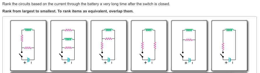 Solved Rank the circuits based on the current through the | Chegg.com