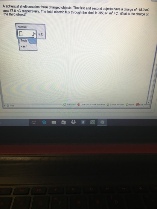 Solved Spherical shell contains three charged objects The | Chegg.com