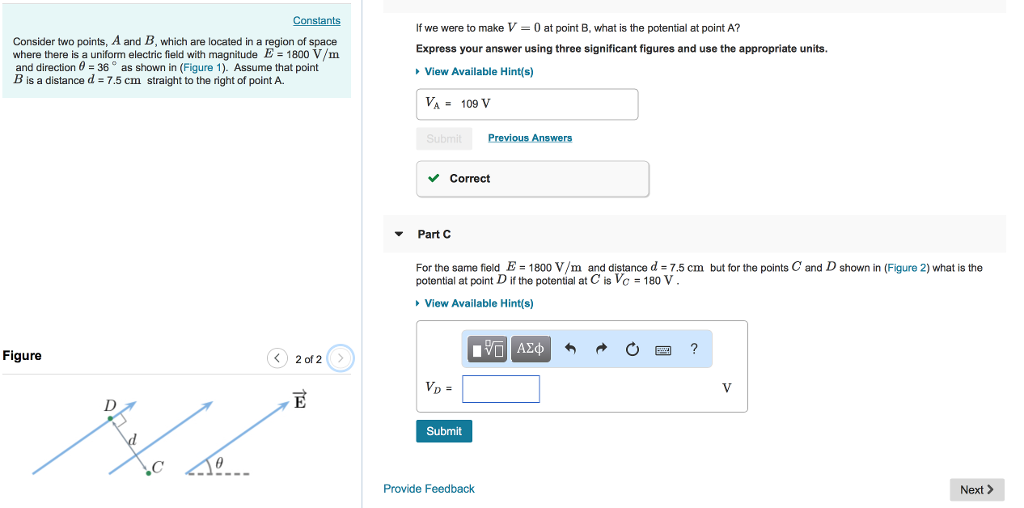 Solved Part A Consider two points, A and B, which are | Chegg.com