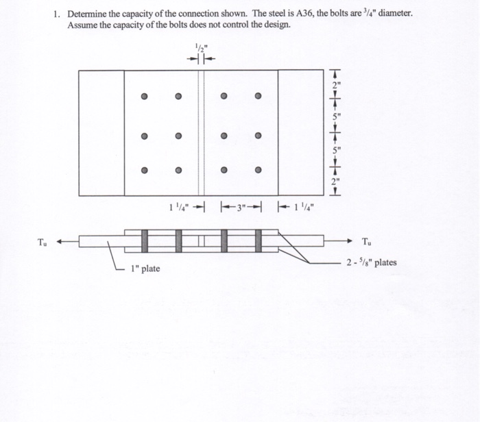 Solved 1. Determine the capacity of the connection shown. | Chegg.com