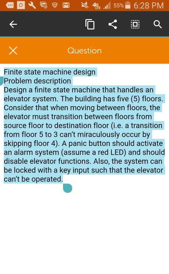 Solved Question Finite State Machine Design Problem 