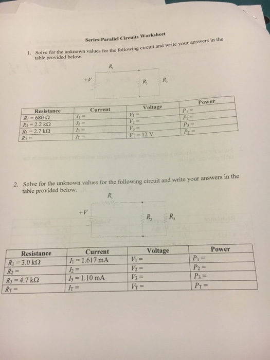 Solved Solve for the unknown values for the following | Chegg.com