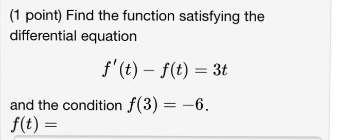 Solved Find the function satisfying the differential | Chegg.com