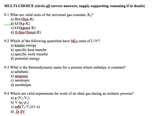 Solved MULTI CHOICE (circle all correct answers; supply | Chegg.com